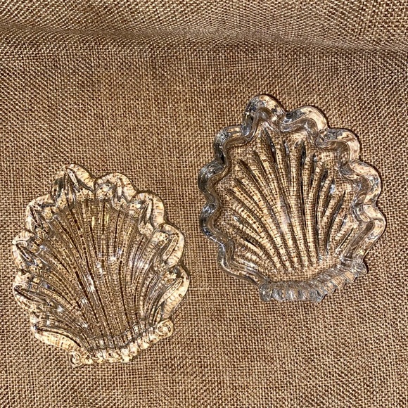 Accents | Crystal Glass Scallopshell Trinket Dish Powder Dish | Poshmark